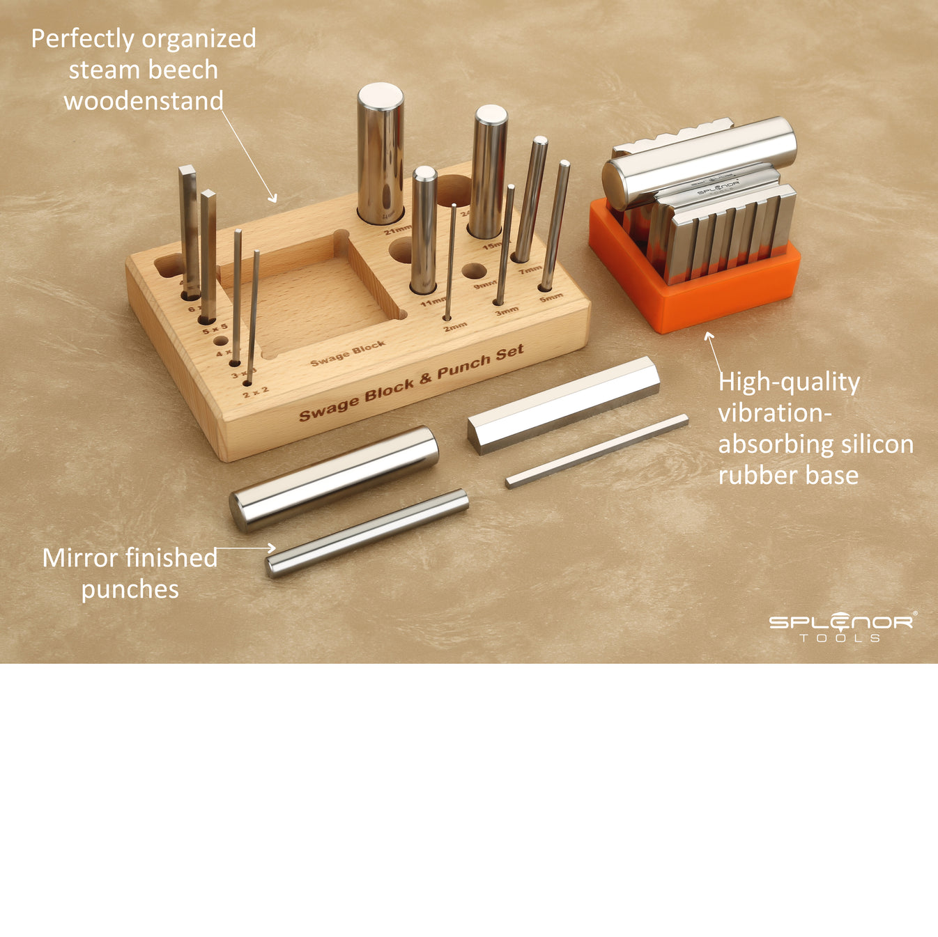 Shop 2.5 Inch Swage Block Punch Set for Jewelry - Splenor – Splenor tools